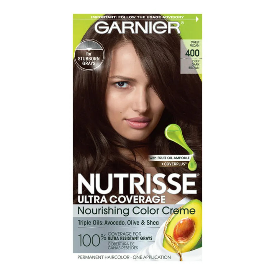 Garnier Nutrisse Creme Permanent Hair Color 400 DEEP DARK BROWN (Sweet ...