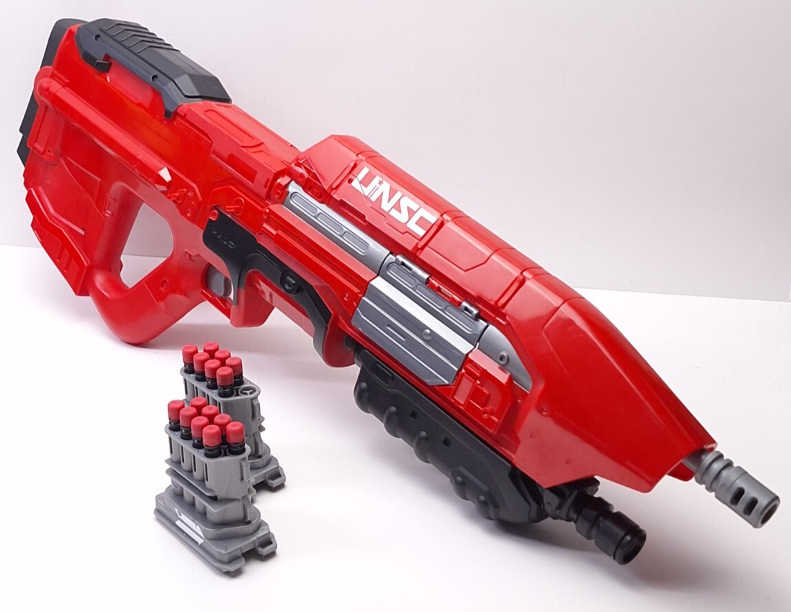Boom Co Red Halo MA5 Blaster Rifle UNSC Dart Gun Master Chief w/ 2x ...