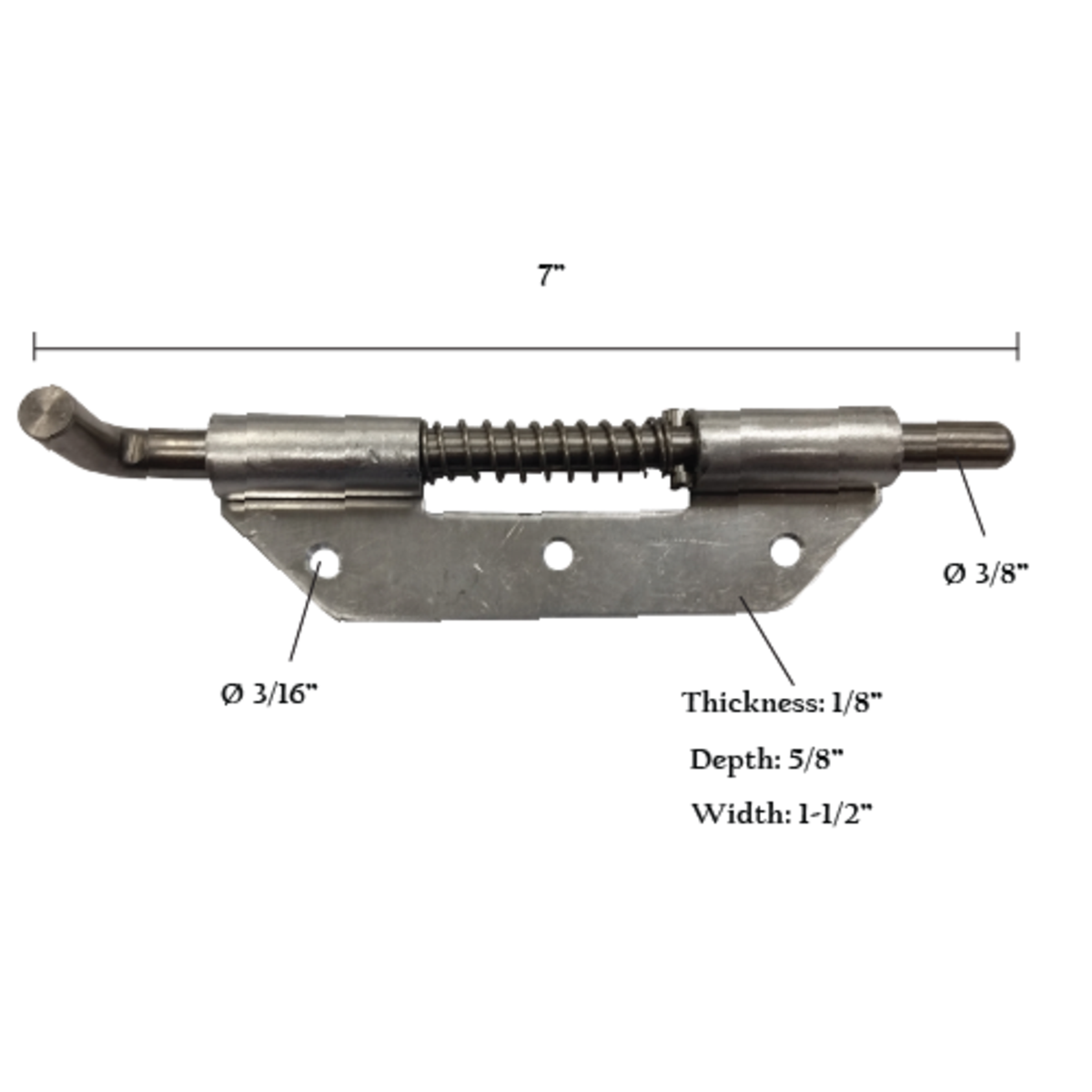 7" Left Handed Stainless Steel Spring Loaded Bolt Latch with Aluminum ...