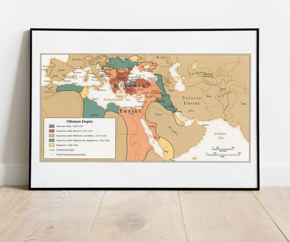 Map of the Ottoman Empire Wall Print 18 x 12 in - Posters & Prints