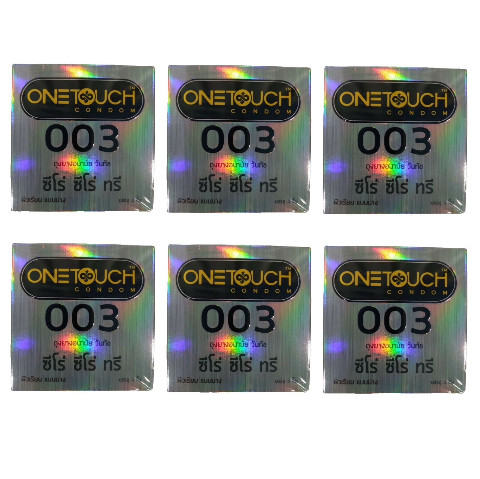 6 x Onetouch 003 Slim Condom Smooth Surface with Lubricated 52 mm ...