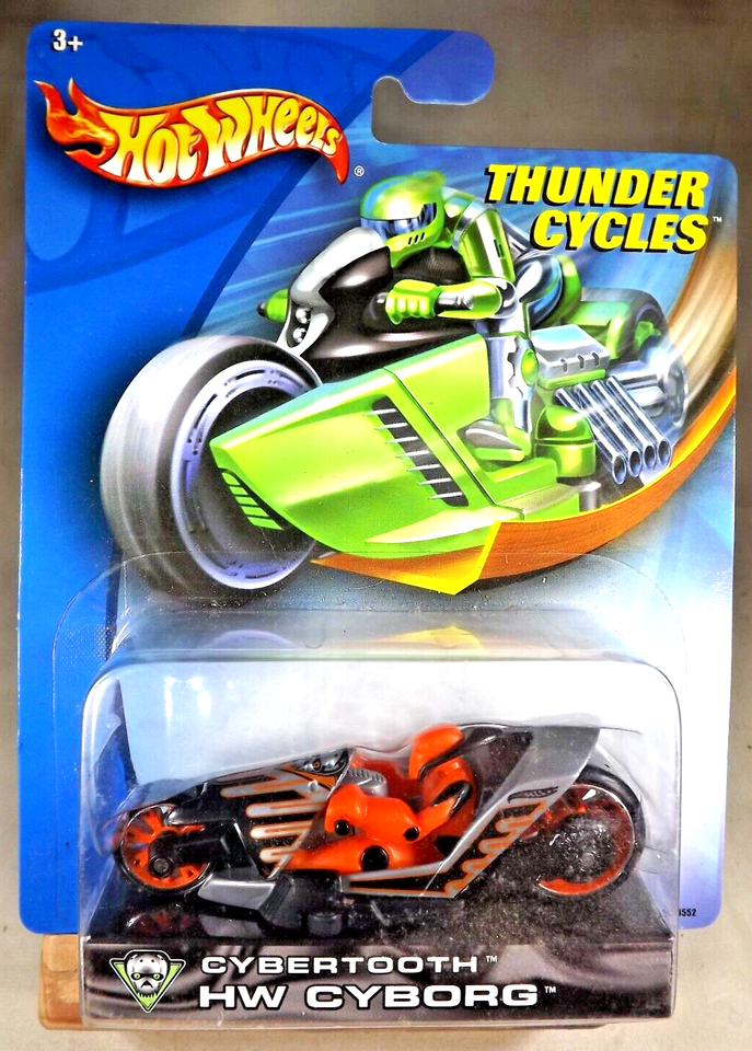2003 Hot Wheels Thunder Cycles CYBERTOOTH HW Cyborg Gray-Black w/Orange ...
