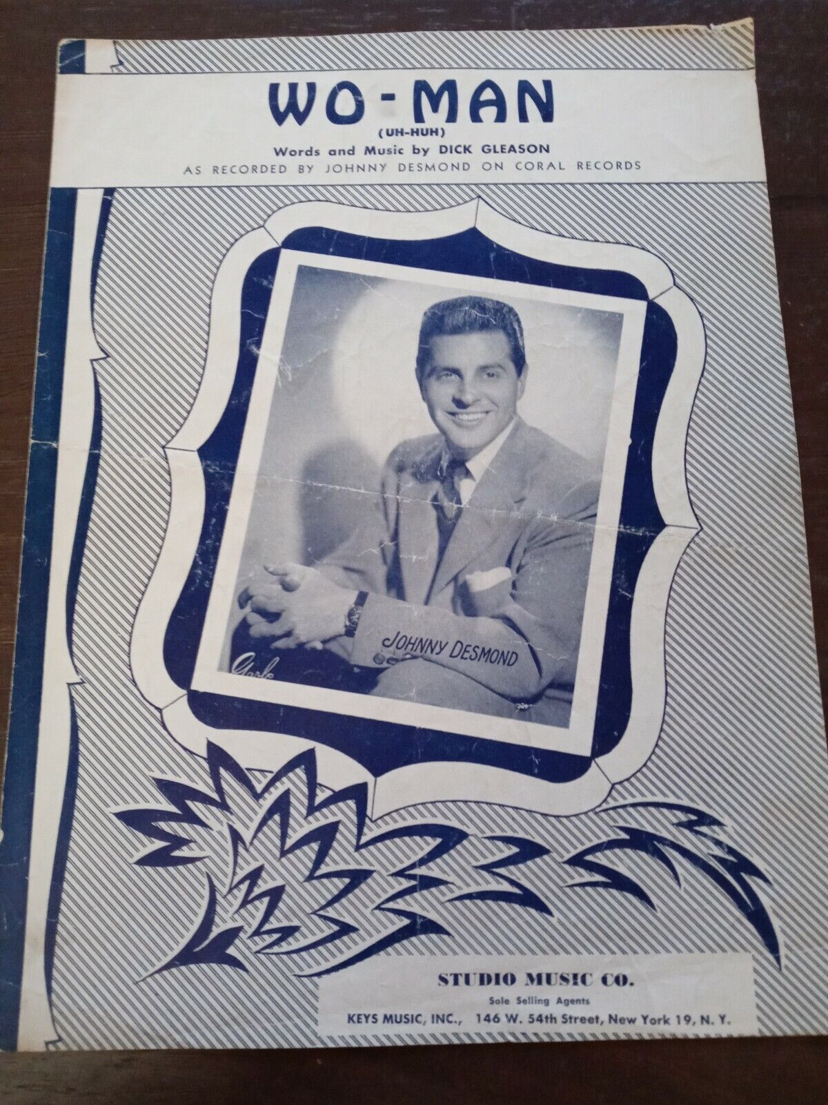 Wo-Man Uh-Huh Johnny Desmond Sheet Music Piano Vocal 1953 Pop Dick ...
