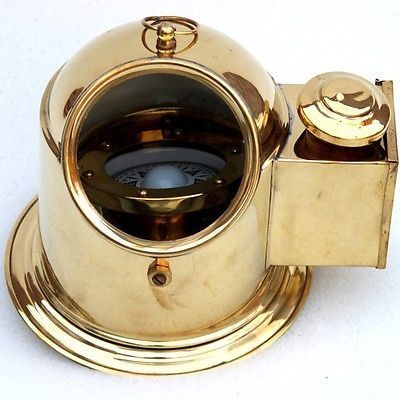 NauticalMart Handmade Brass Binnacle Compass With Marine Ship Compass ...