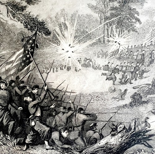 Civil War Engraving First Battle Of Bull Run 1862 Victorian Military ...