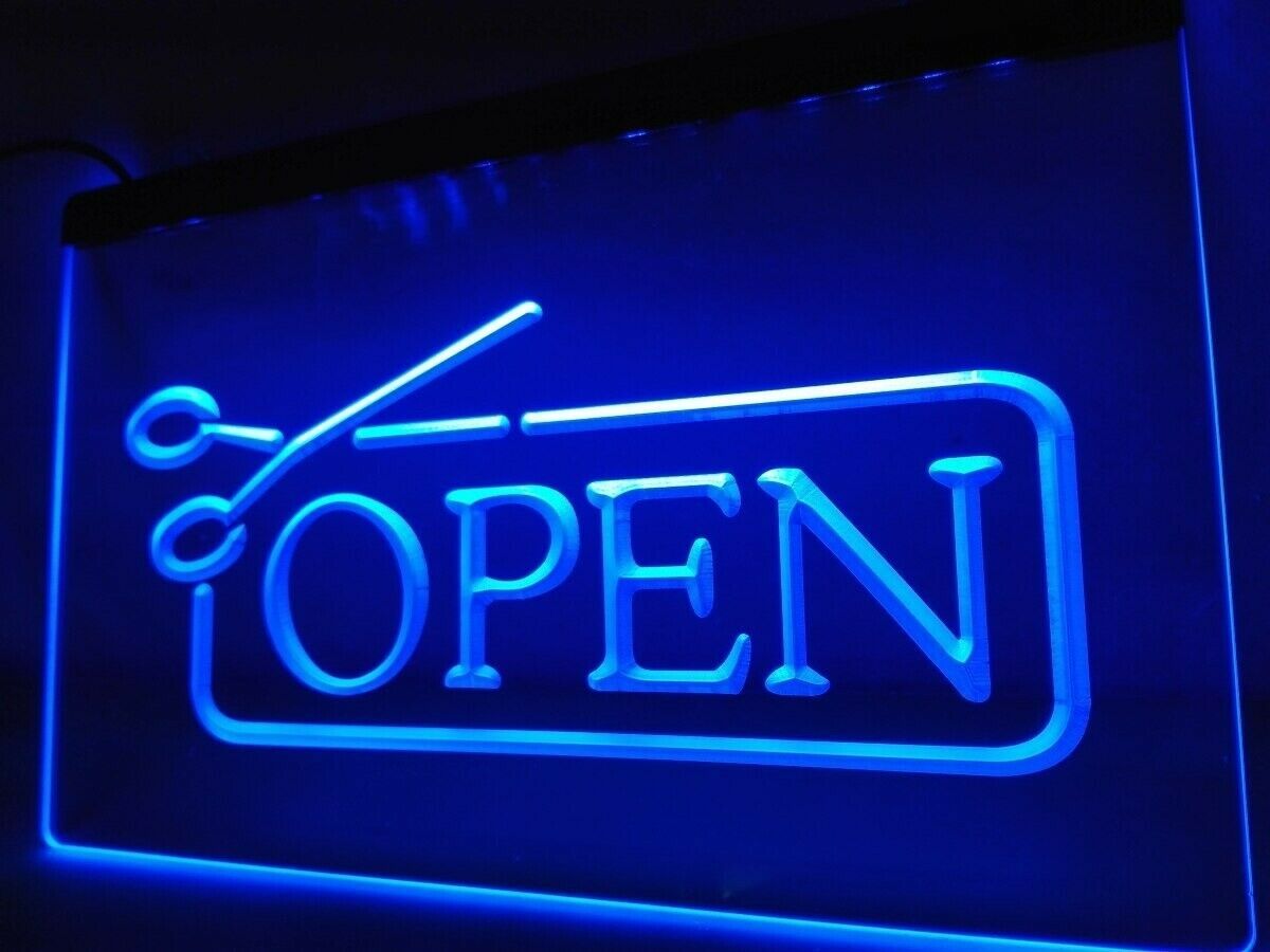 Open Scissors Hair Cut Led Neon Sign Hang Signs Wall Beauty Salon Craft ...
