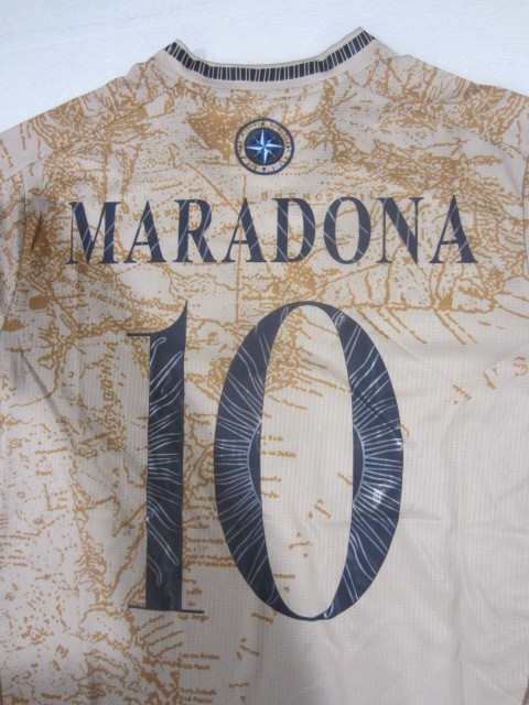 Diego Maradona Argentina Special Edition Match Tan Away Soccer Jersey ...
