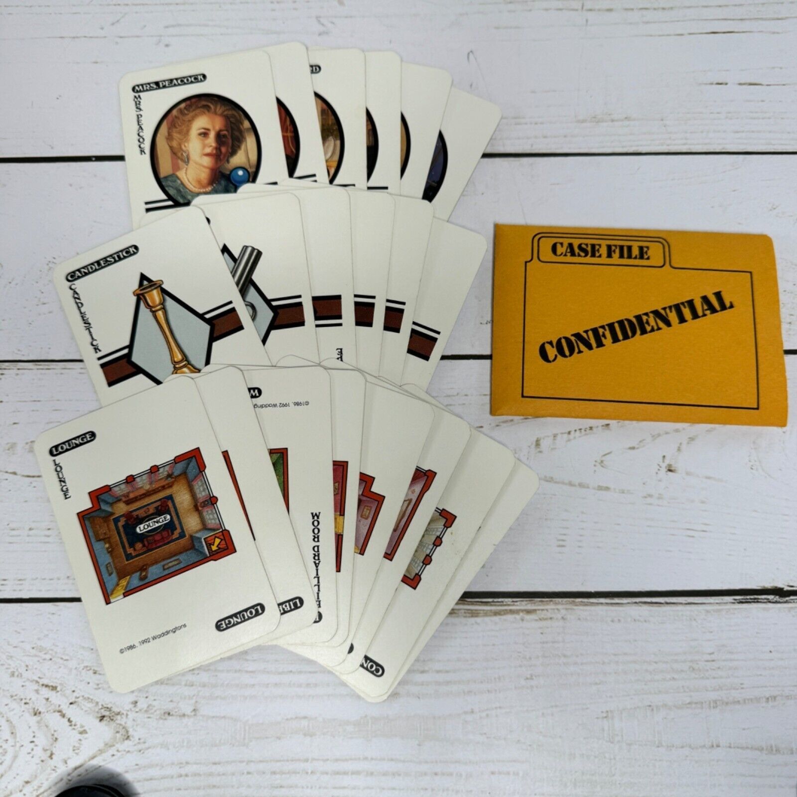 Clue Board Game Replacement Cards Set 1992 Edition Missing Hall Card ...