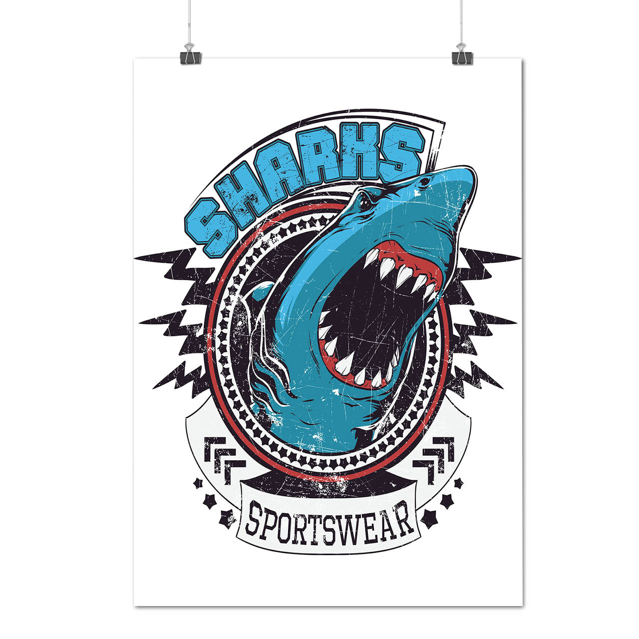 Sharks Gym Workout Sport Horror Team Matte/Glossy Poster A0 A1 A2 A3 A4 ...