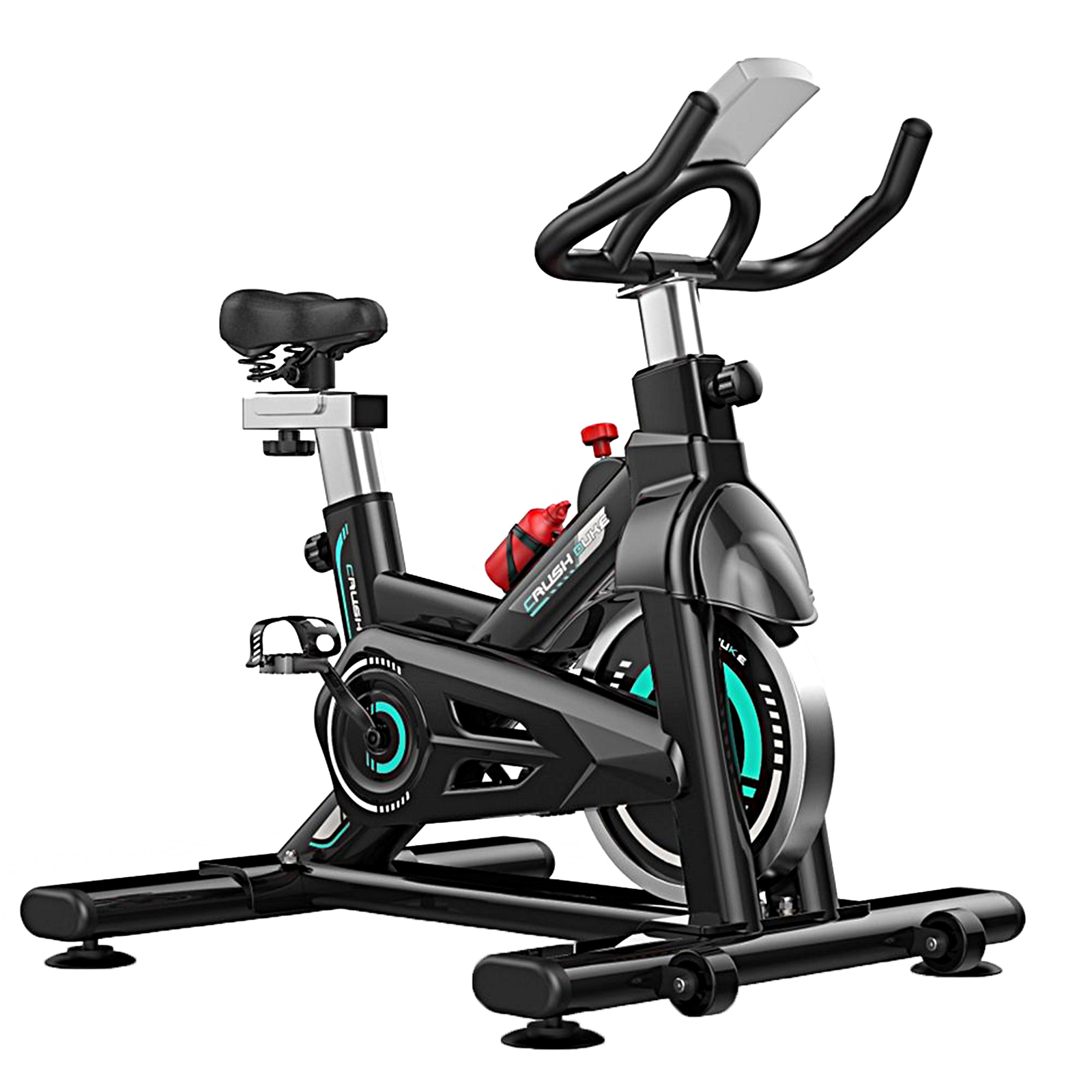 Stationary Indoor Cycling Exercise Bike Tablet Holder and LCD Monitor ...