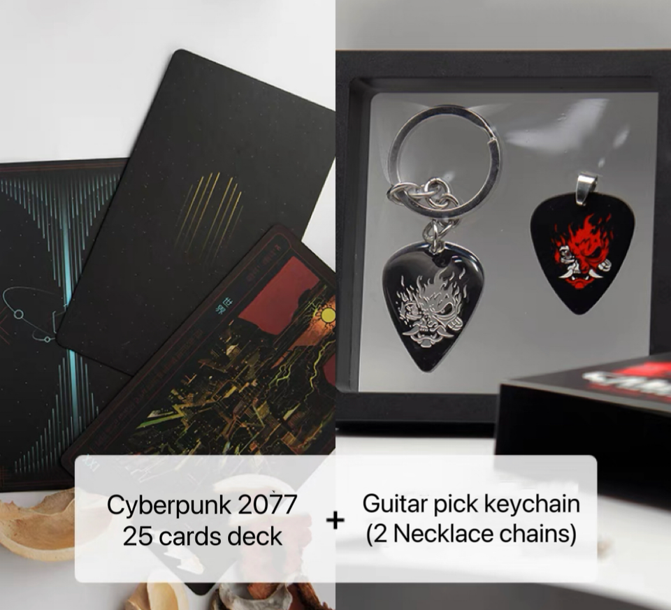 Cyberpunk 2077 - 25 cards Major Arcana tarot deck + Guiter pick ...