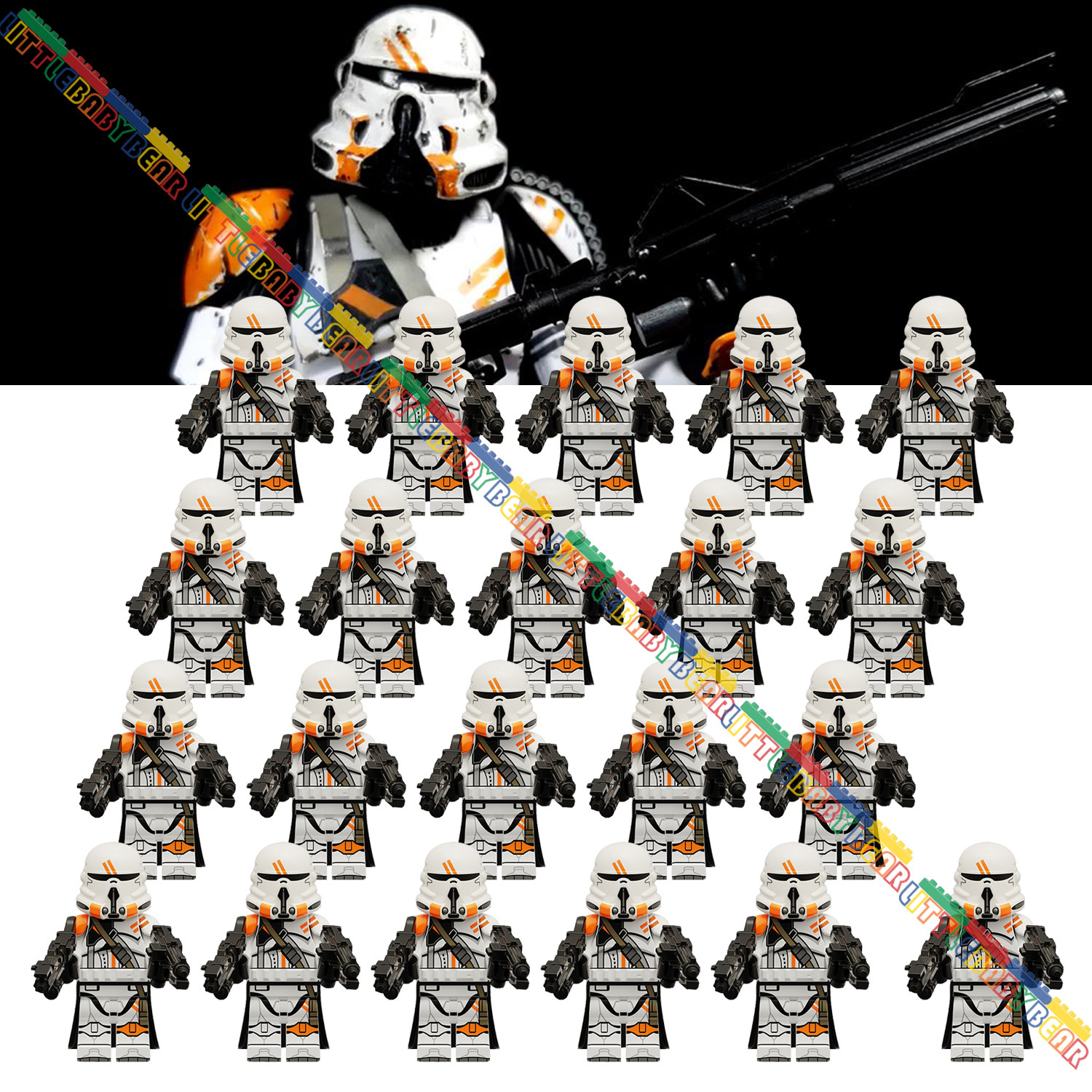 21pcs Star Wars The Clone Wars 212th Airborne Trooper Minifigure Bricks ...