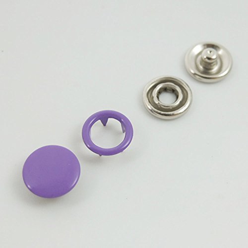 Bluemoona 100 Sets - 3/8" 9.5mm Open Ring No Sew Snaps Fasteners Swing ...