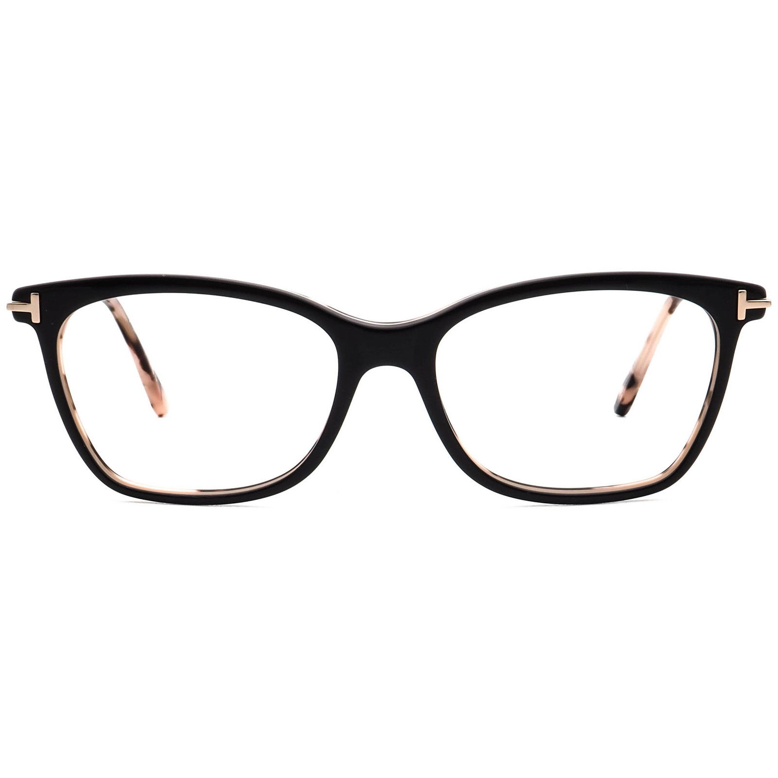 Tom Ford Eyeglasses TF 5712-B 005 Black/Havana Semi Butterfly Frame 50 ...
