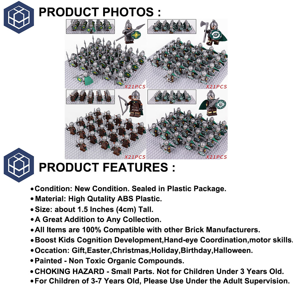 LOTR Rohan Royal Guards Heavy Spears/Axe/Archers/Swords Army Set 21 ...