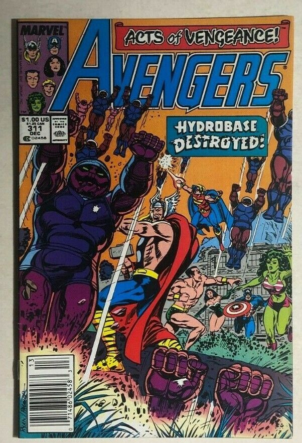 AVENGERS #311 She-Hulk (1989) Marvel Comics UPC code cover VG+/FINE ...