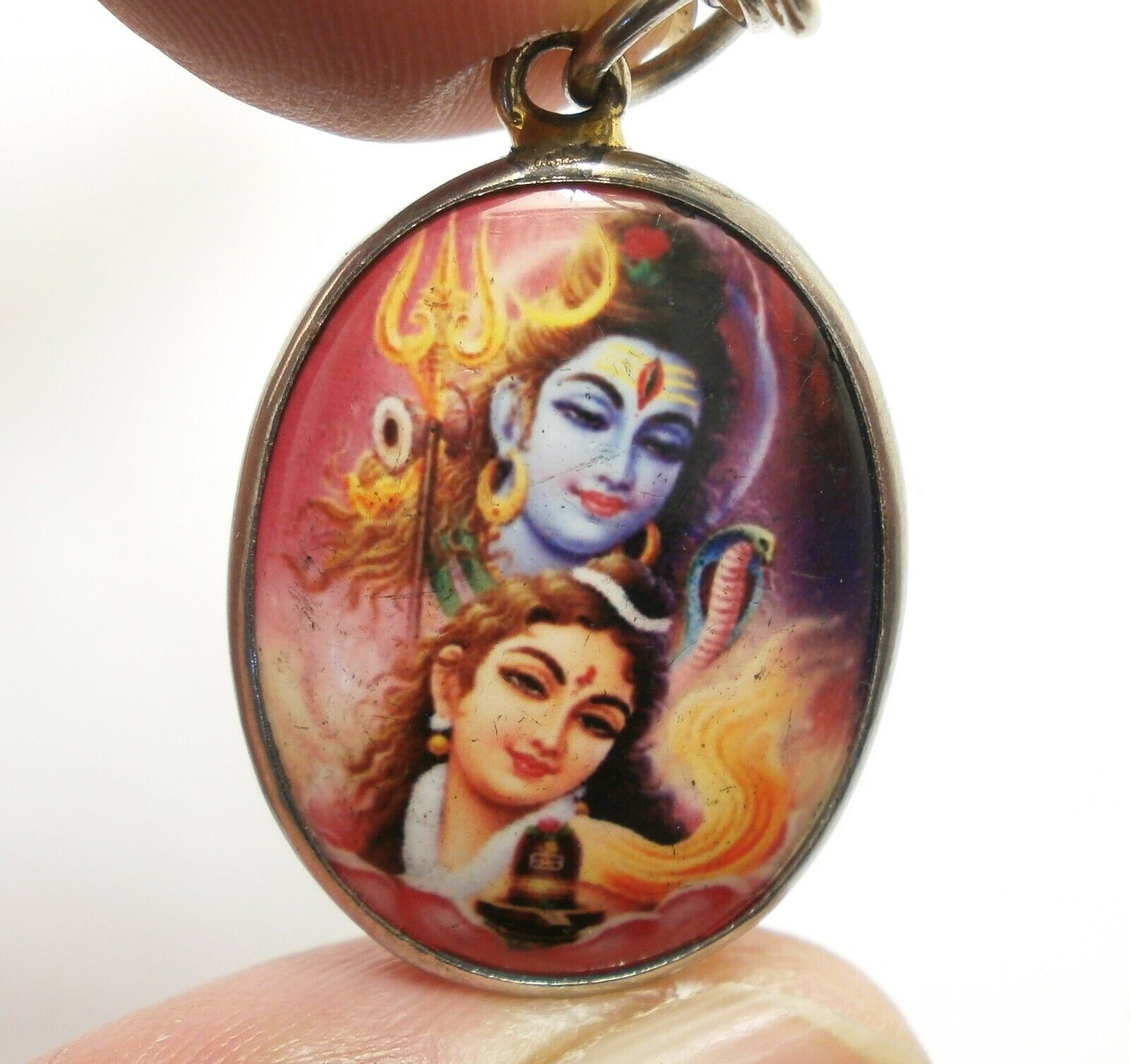 LORD SHIVA MAHADEV MAA UMA PARVATI DEVI SHAKTI BLESS OM PENDANT LOCKET ...