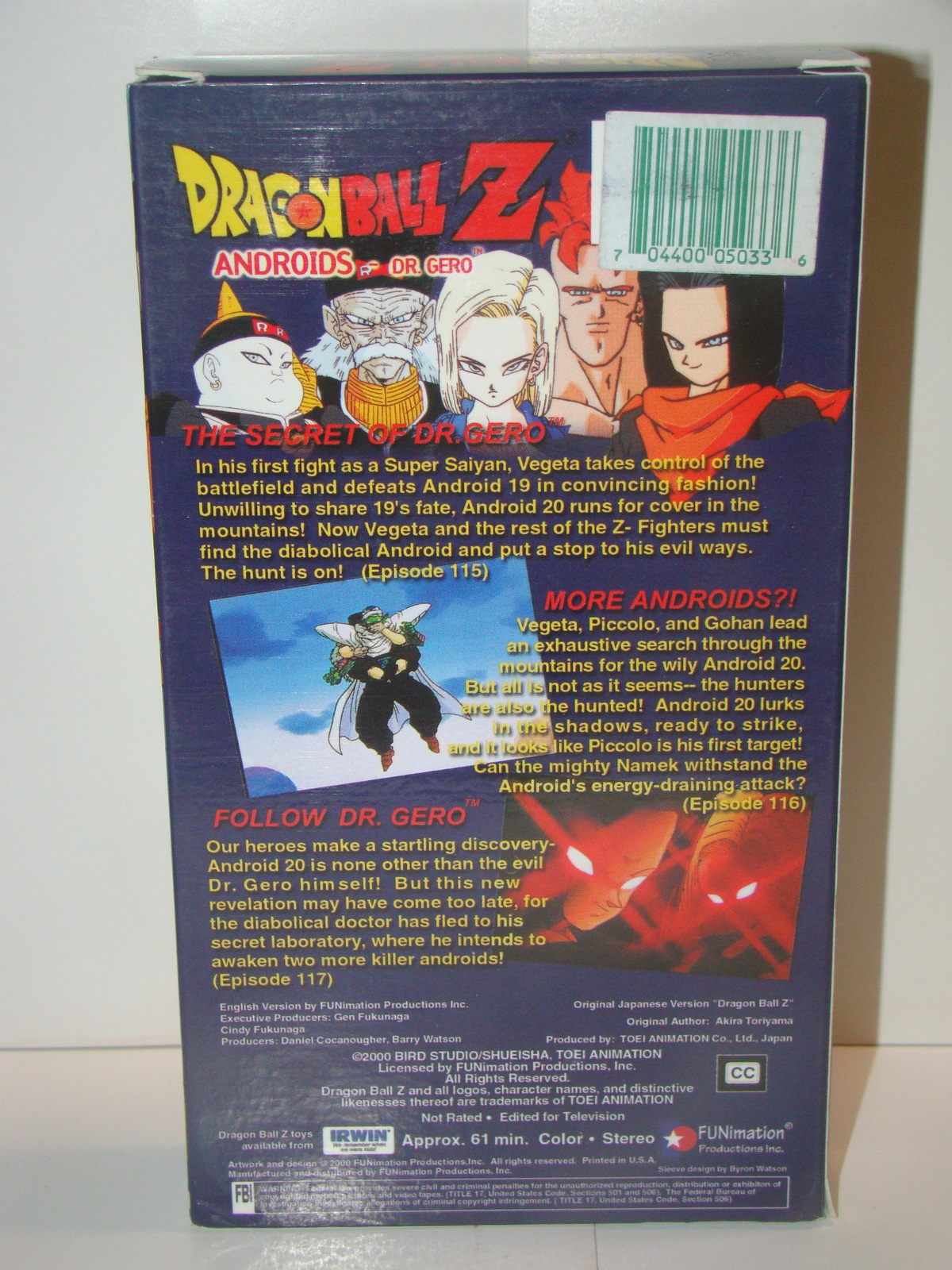 DRAGON BALL Z - ANDROIDS - DR. GERO (VHS) - VHS Tapes