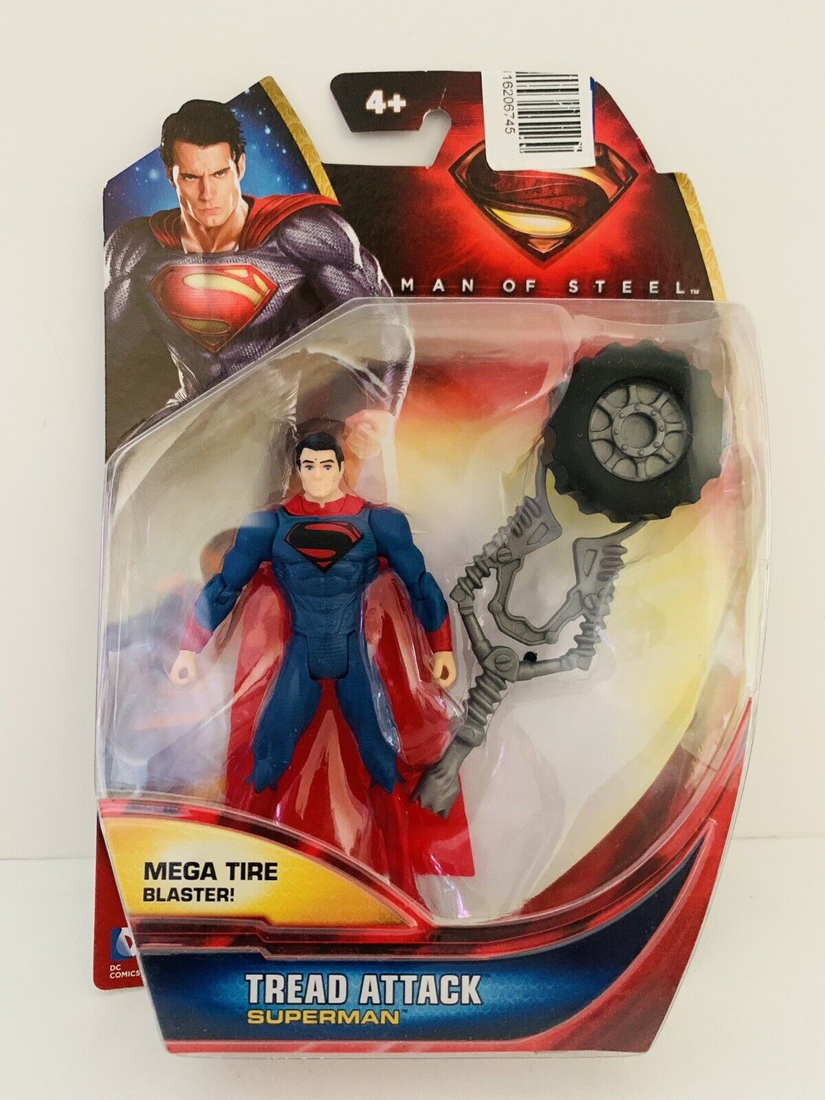 Superman Man of Steel Tread Attack Superman Figure with Mega Tire ...