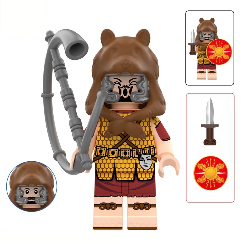 Roman Cornicen (Bear Head) Roman Army Lego Compatible Minifigure Bricks ...