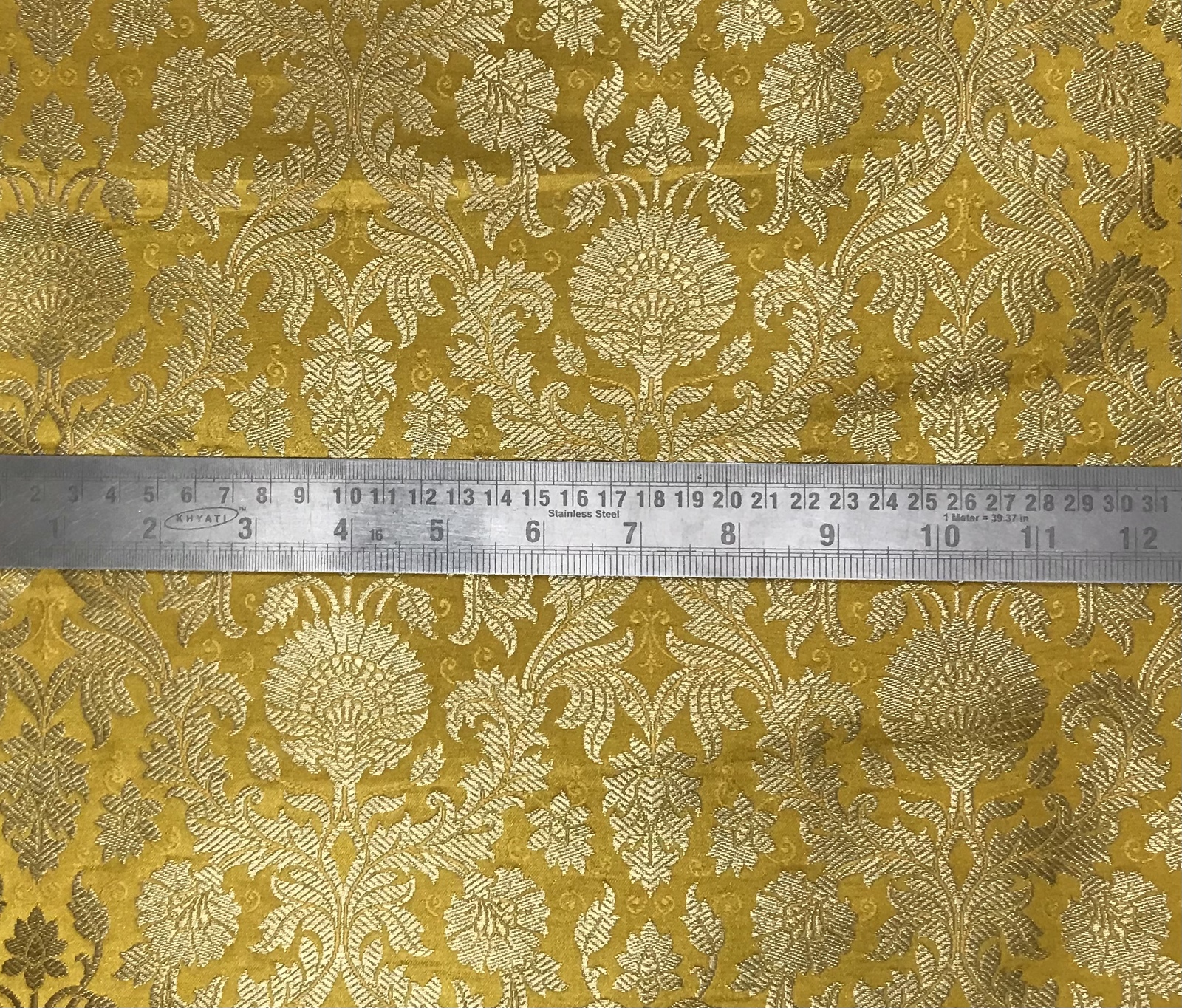 Indian Brocade fabric Yellow & Gold Fabric Wedding Fabric, Abaya Fabric ...