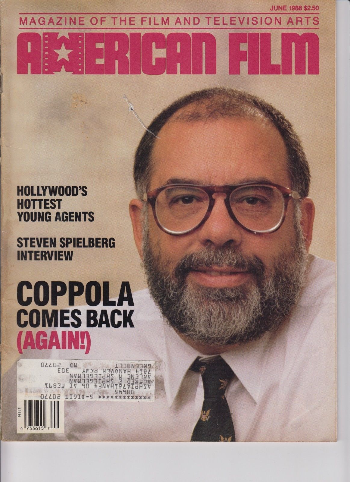 AMERICAN FILM Magazine June 1988 Francis Coppola, Steven Spielberg ...