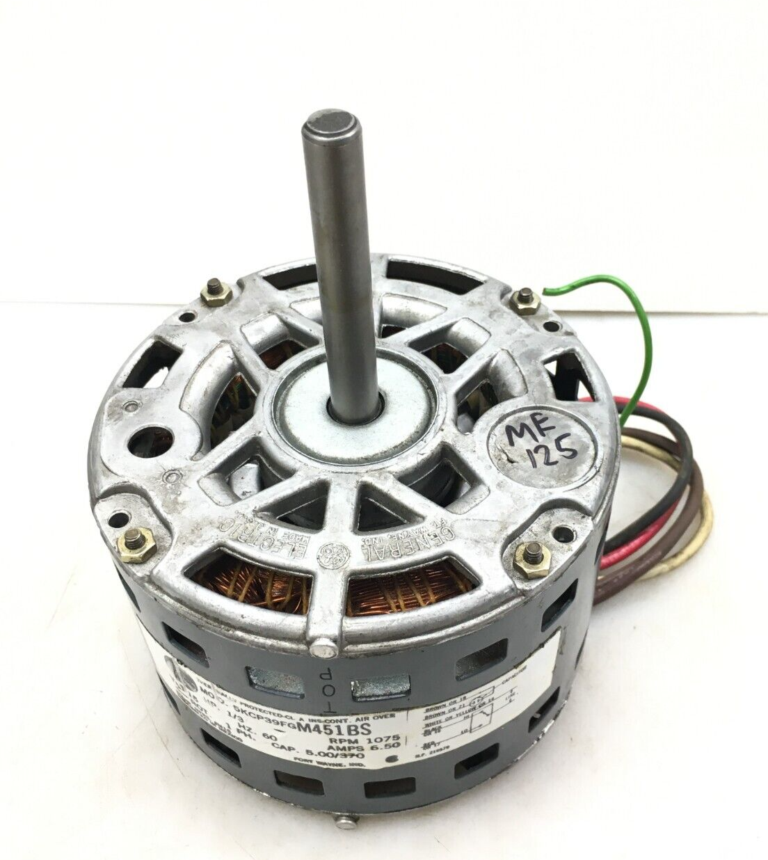 GE 5KCP39FGM451BS 1/3HP 1075RPM 115V Blower Motor M16 used #ME125 ...