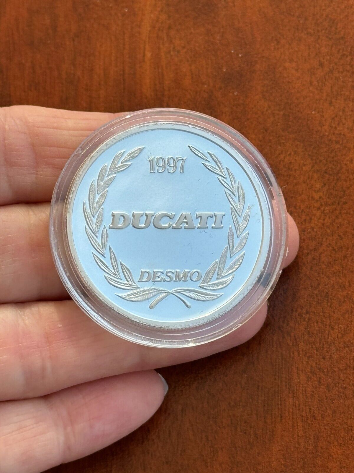 1997 Ducati Desmo 1 oz. .999 Fine Silver Coin SUPERBIKE CHAMPIONE DEL ...