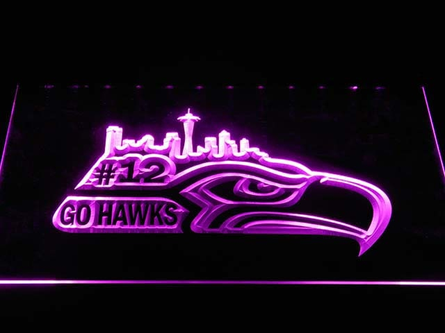Seattle Seahawks Go Hawks Illuminated Led Neon Sign, Lights Décor Art ...