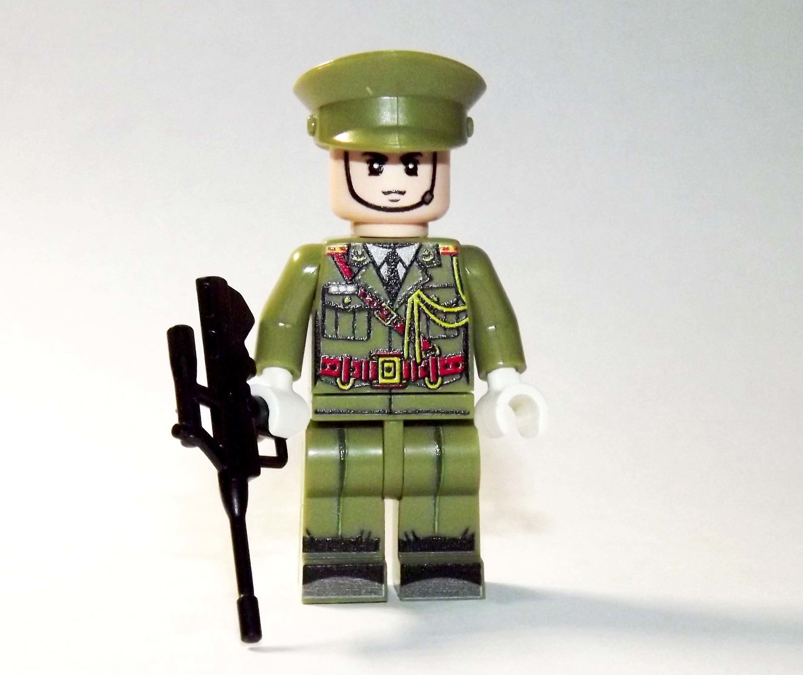 Building General Officer Dictator Army Green Uniform Minifigure Custom ...