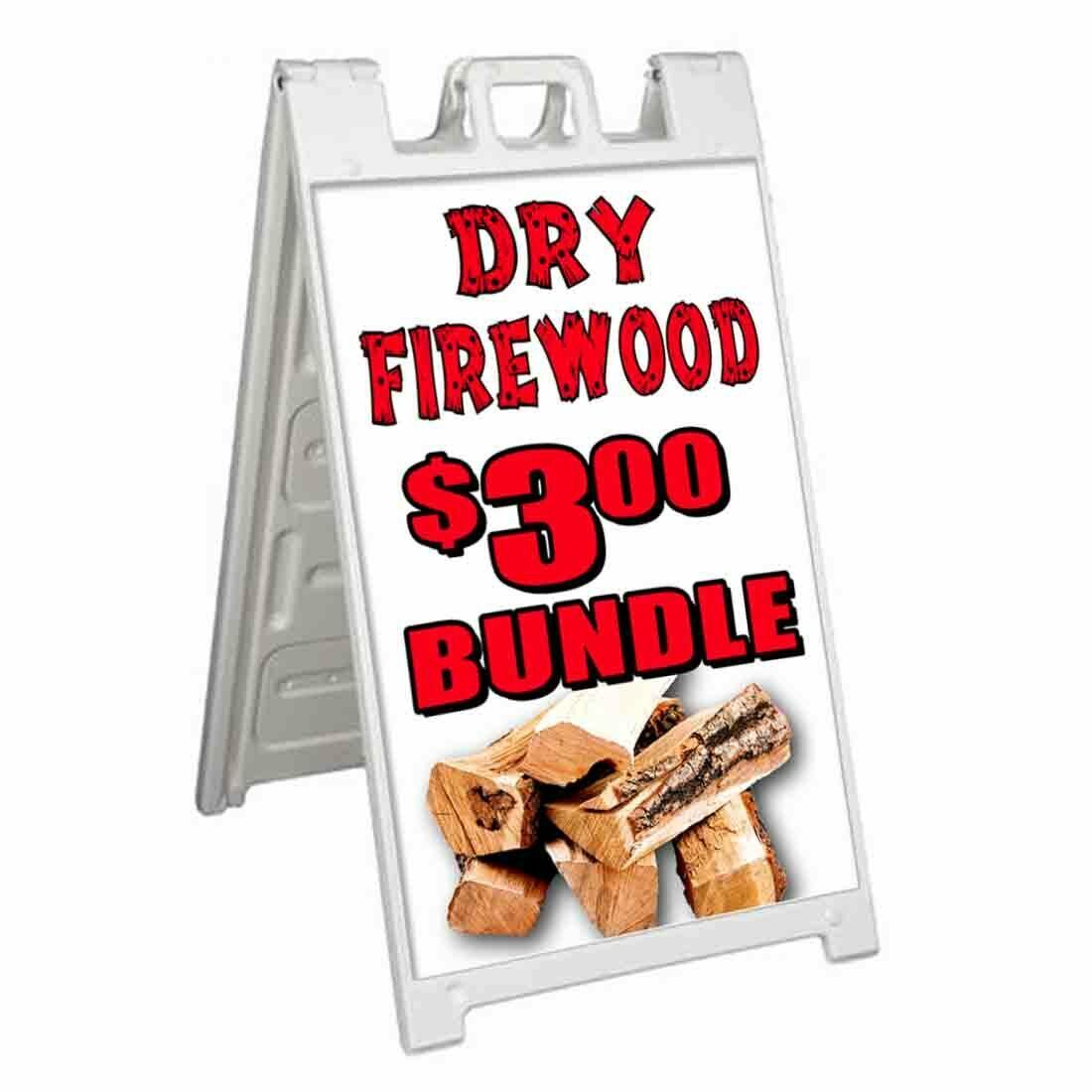 DRY FIREWOOD $3 BUNDLE Signicade 24x36 Aframe Sidewalk Sign Banner ...