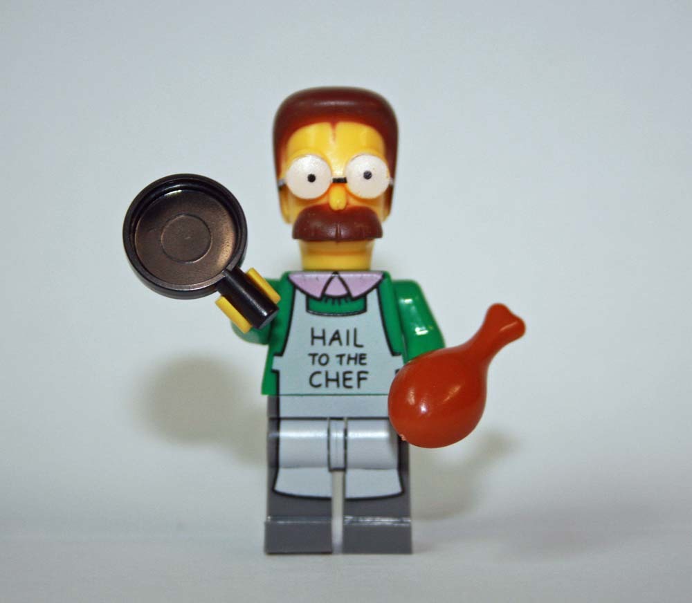 Ned Flanders The Simpsons Cartoon Custom Minifigures - LEGO (R) Minifigures