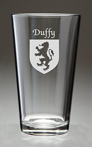Duffy Irish Coat of Arms Pint Glasses - Set of 4 (Sand Etched) - Equipment