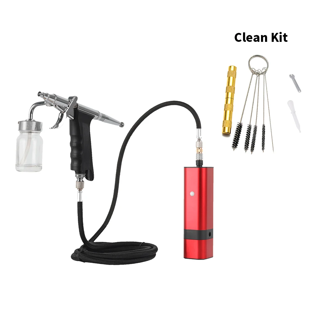 Mini Compressor Set Red hine with Siphon Trigger Type Spray for Art ...