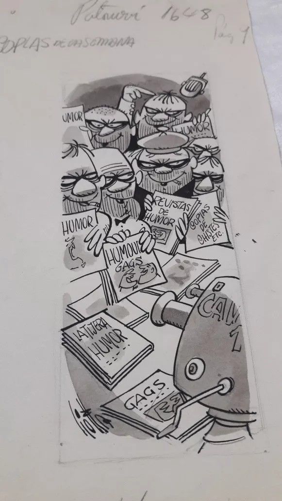 Original drawing on paper , Comic cartoon by the argentian artist ...