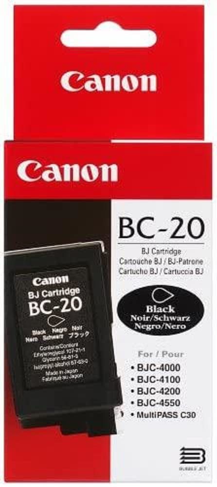Canon BC 20 - Print cartridge - 1 x black - 900 pages - Vintage Tubes ...