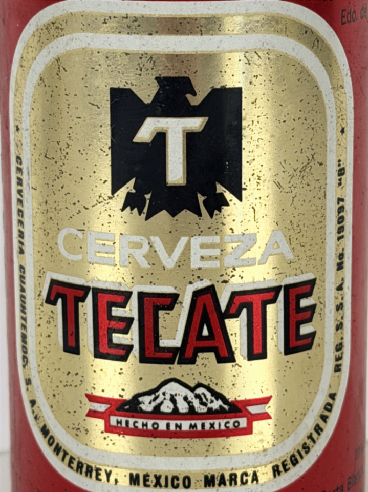 Tecate Beer Can Vintage 12 Fl Oz Red Gold Steel Flat Top Breweriana - Other
