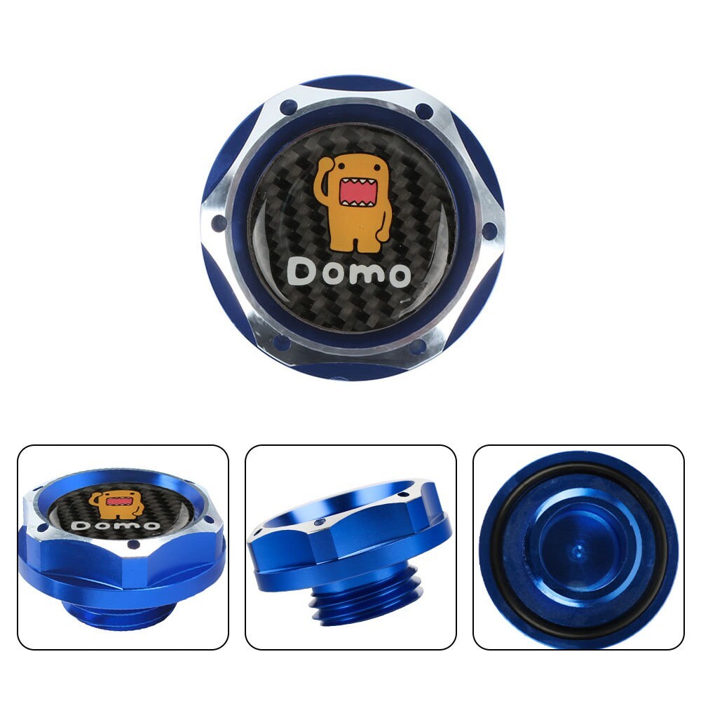 Brand New Jdm Blue Engine Oil Cap With Real Carbon Fiber Domo Sticker ...