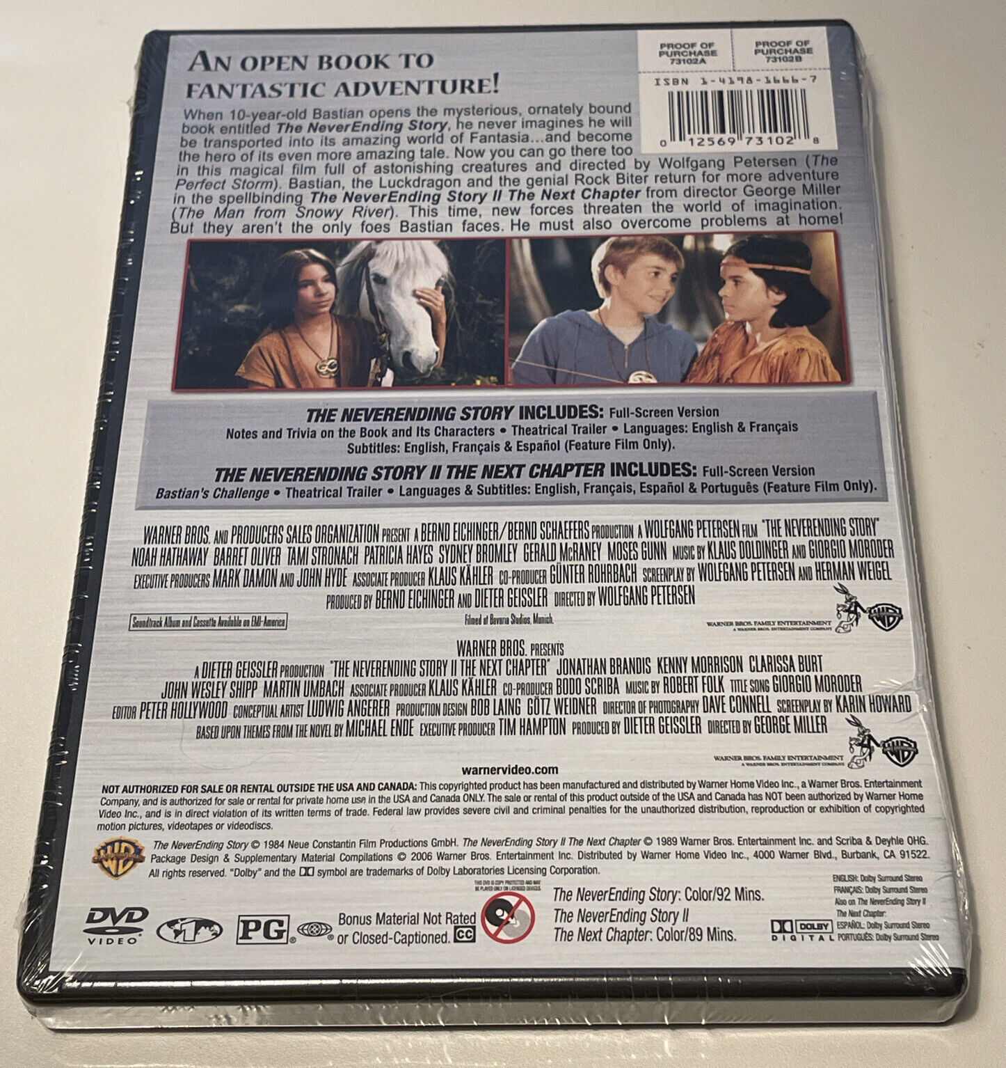 THE NEVERENDING STORY + NEVERENDING STORY 2 New DVD Fullscreen Double ...