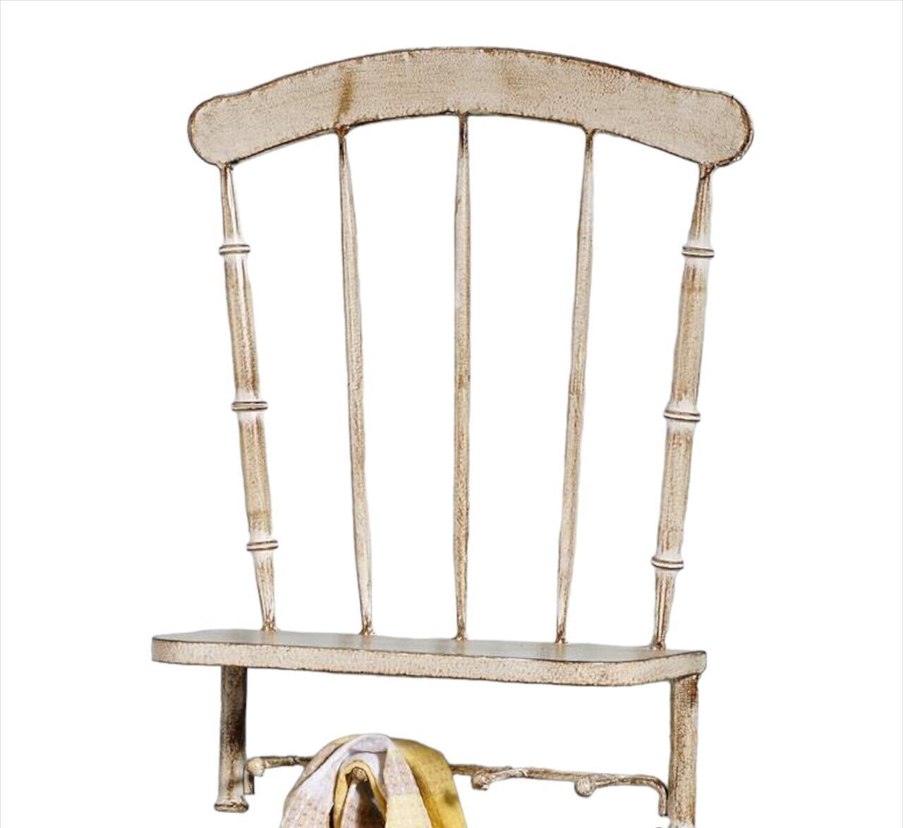 Chair Wall Plaque with 4 Hooks and Shelf 19.8" High Farmhouse Look ...