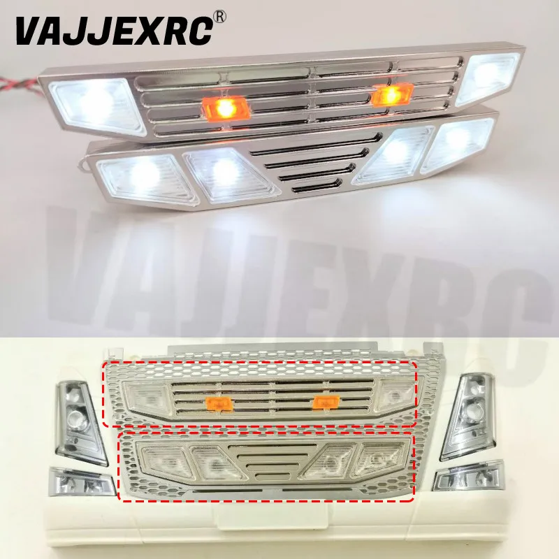 Chrome Grill with LED Set for Tamiya 1/14 Scale RC Truck Volvo FH16 ...