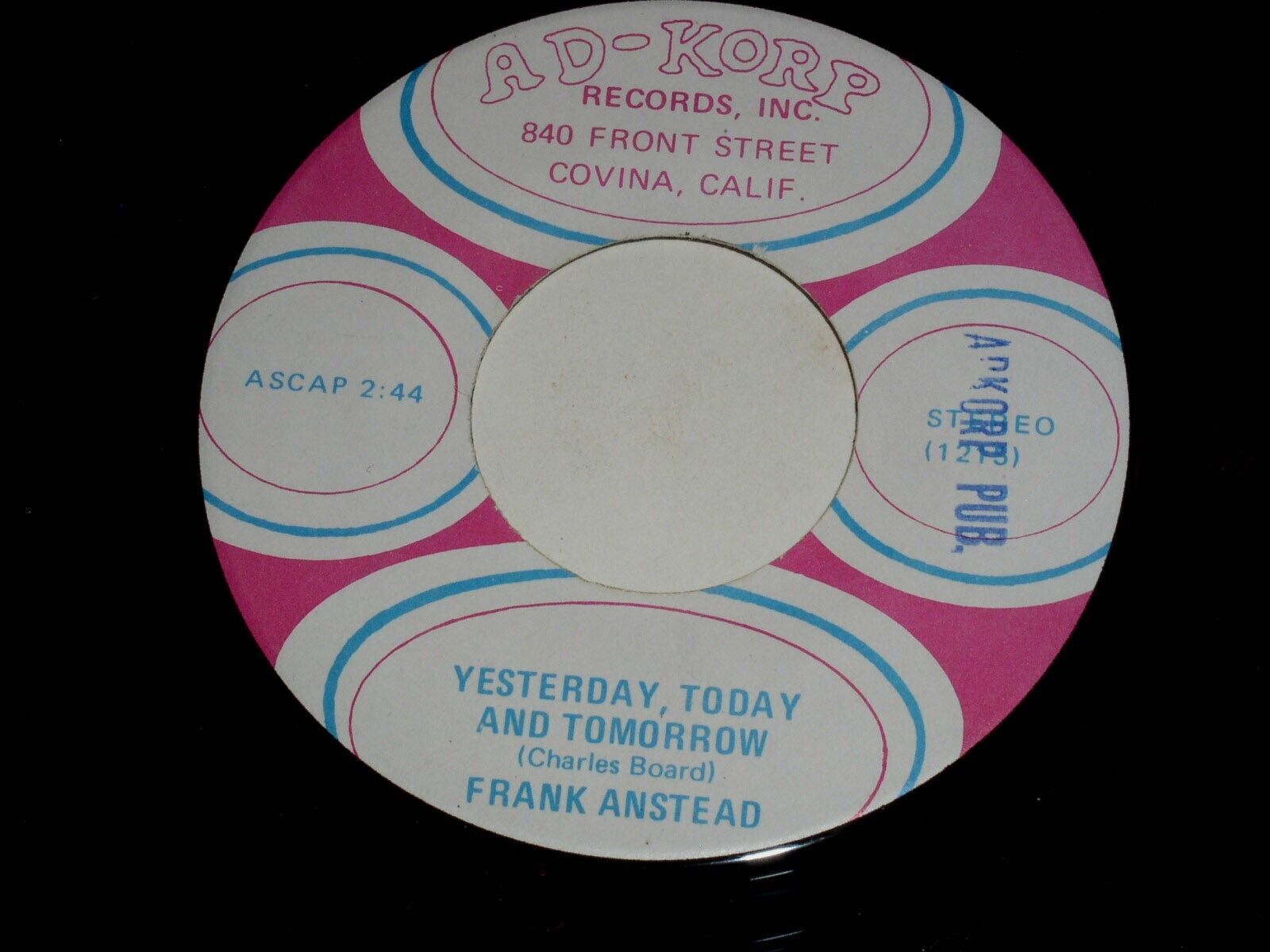 Frank Anstead Yesterday Today Tomorrow Four Grey Walls 45 Rpm Record Ad ...