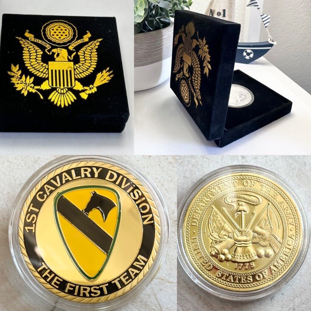 US Army 1st Cavalry Division Regiment Cav Military Challenge Coin w ...