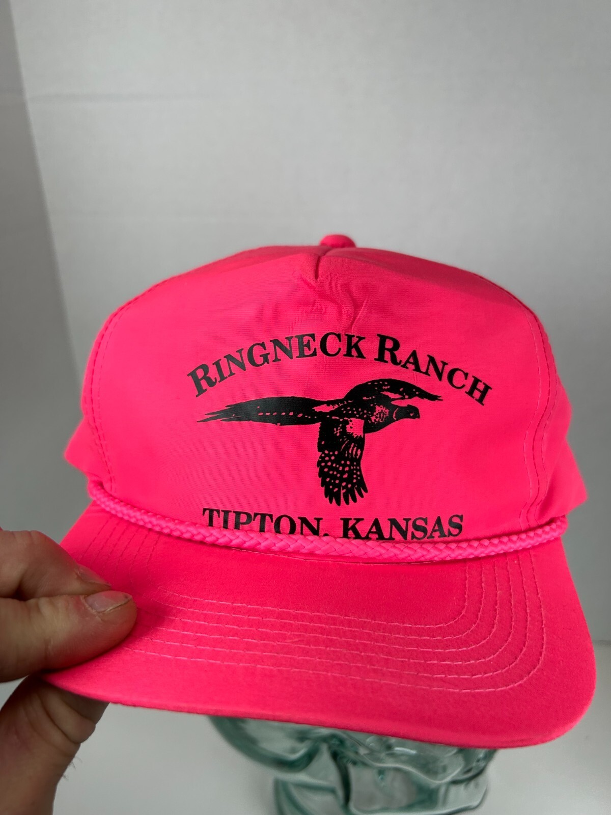 Ringneck Ranch Tipton Kansas Rope Trucker Hat Cap Hi-Viz Neon Pink ...
