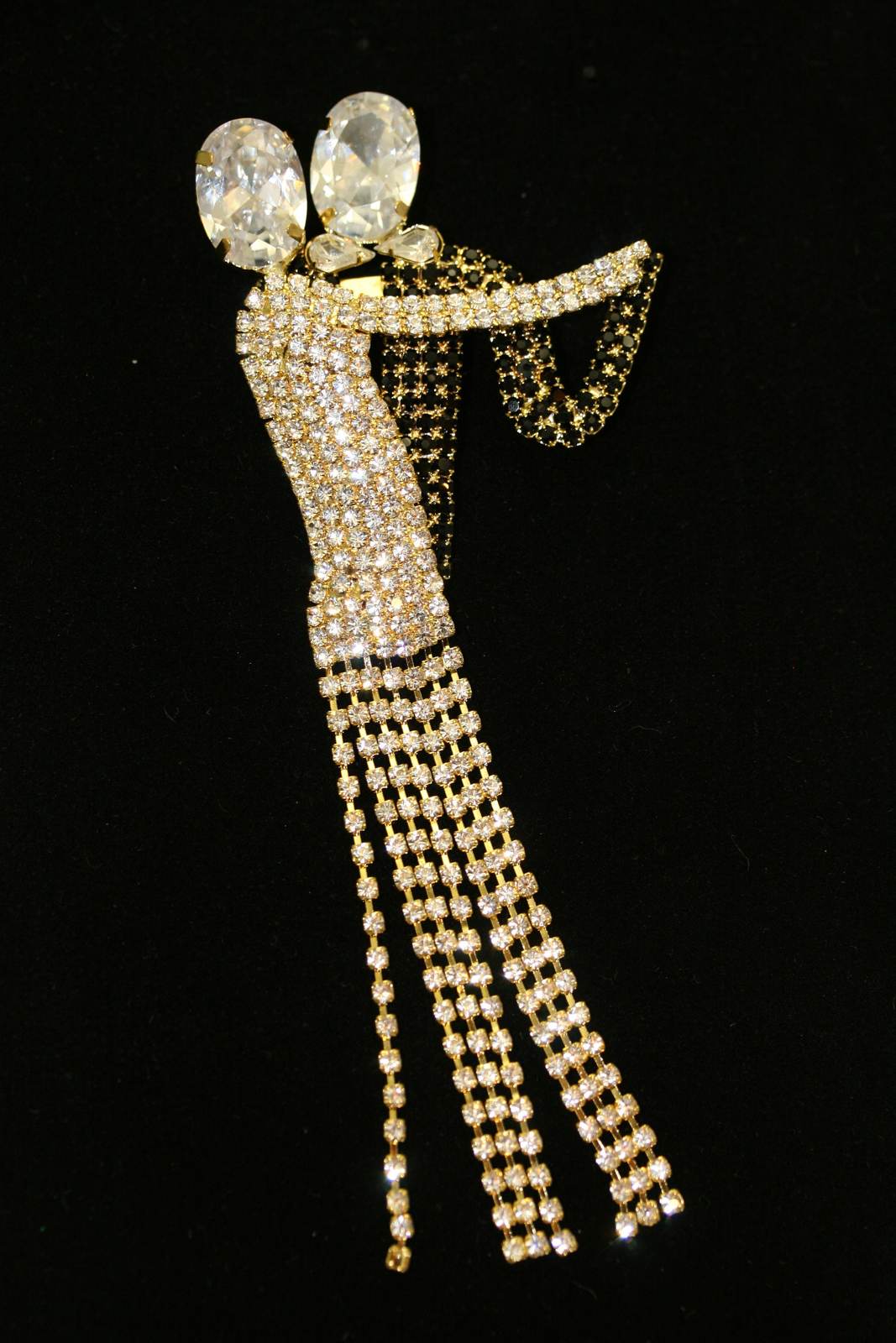 Ballroom Dancers Pin CZECH-style Rhinestones Dancing Couple Dancers ...