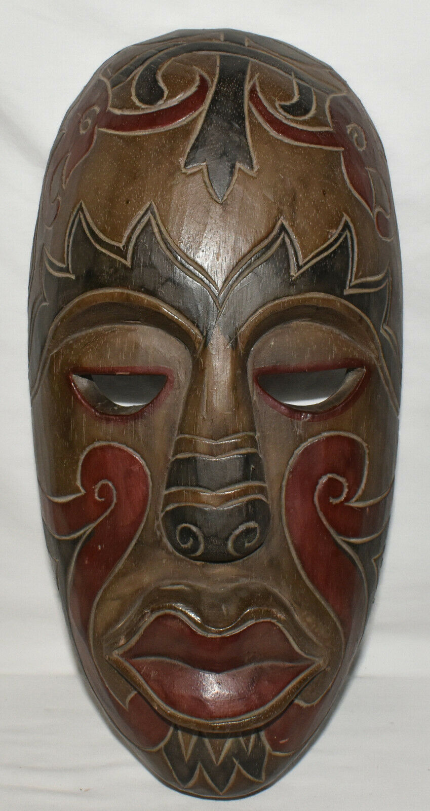 Vintage Indonesian Dayak Tribal Mask Hand Carved Hand Painted ...