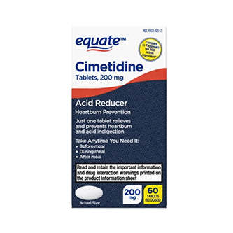 Cimetidine 200 mg Tablets Acid Reducer Equate 120 tablets - American ...