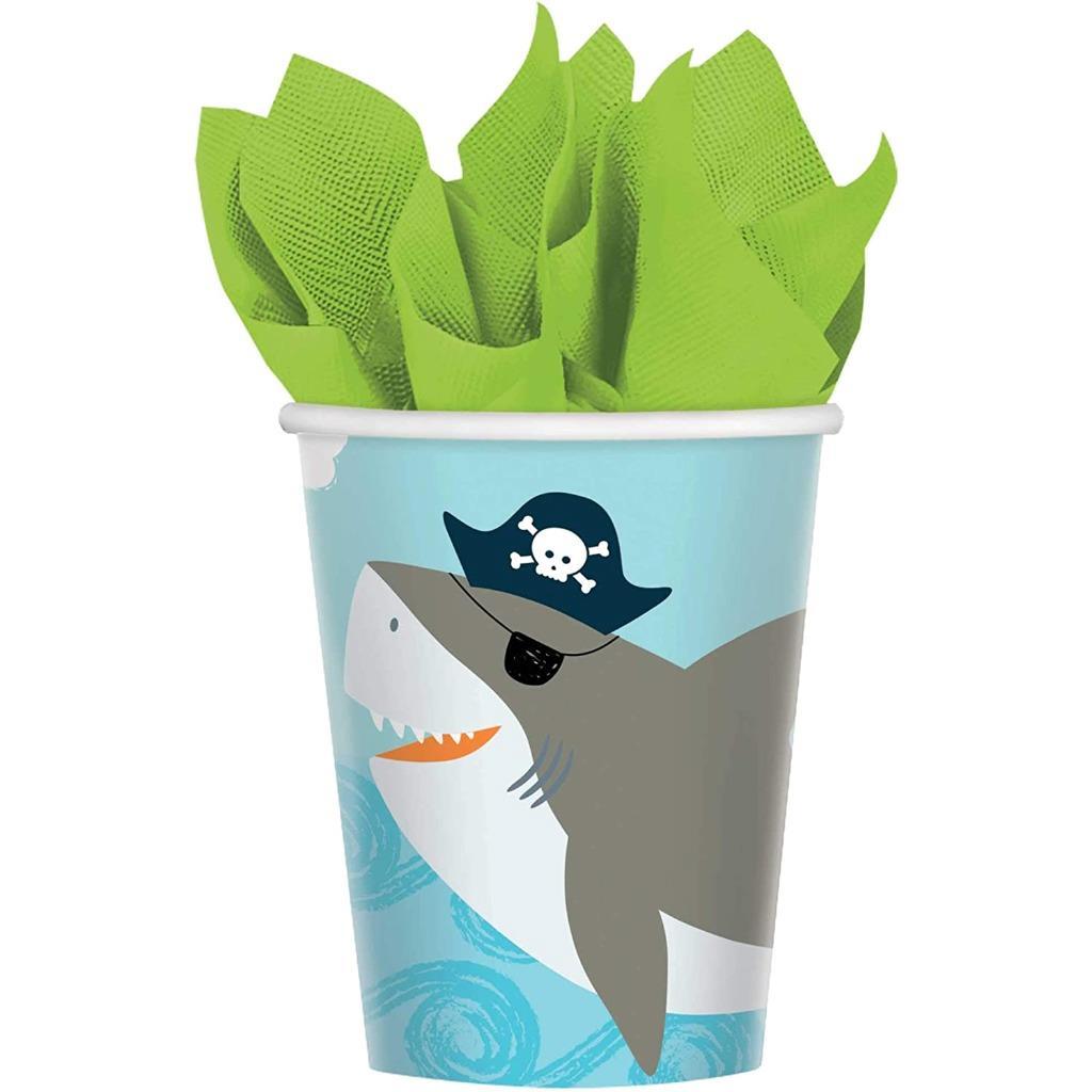 Ahoy Sea Life Ocean Animals Tropical Cups Shark Birthday Party Supplies ...