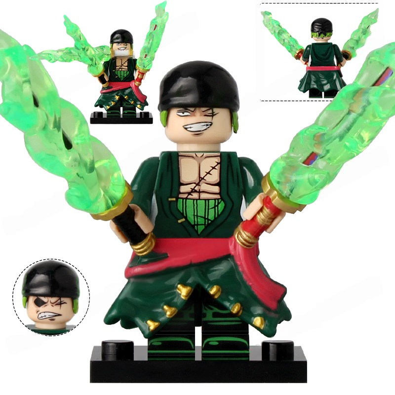 One Piece Roronoa Zoro Three Sword Style Minifigures Building Toys ...