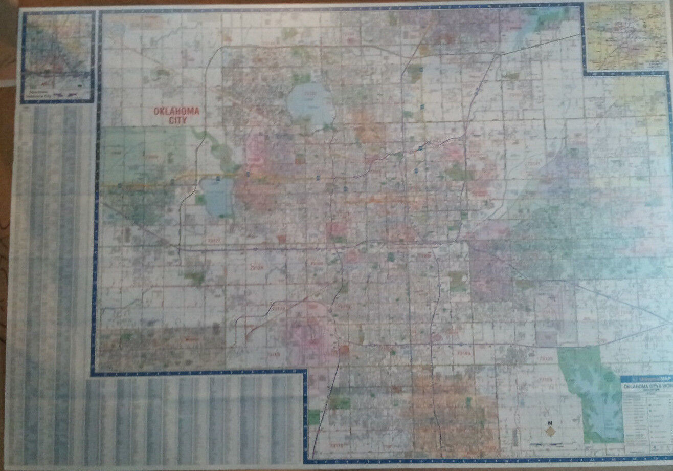 Oklahoma City OK Laminated Wall Map (K) - Maps & Atlases